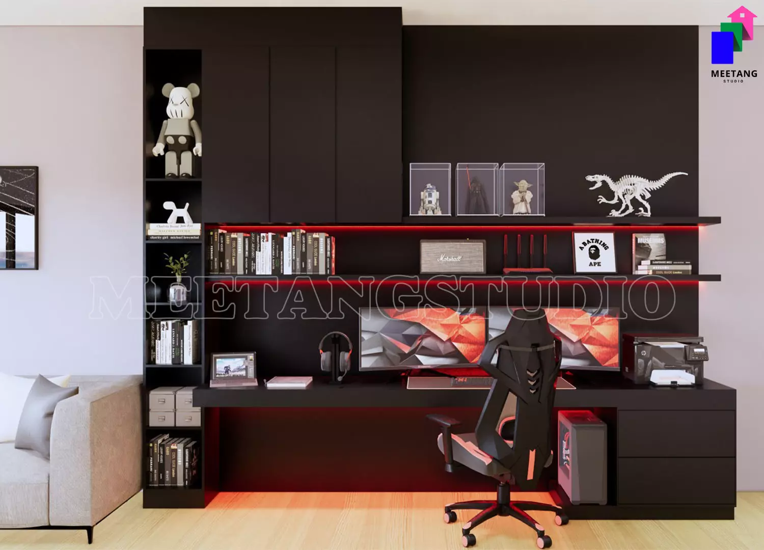 งานออกแบบห้องนอนลูกชาย 3D - MeetangStudio