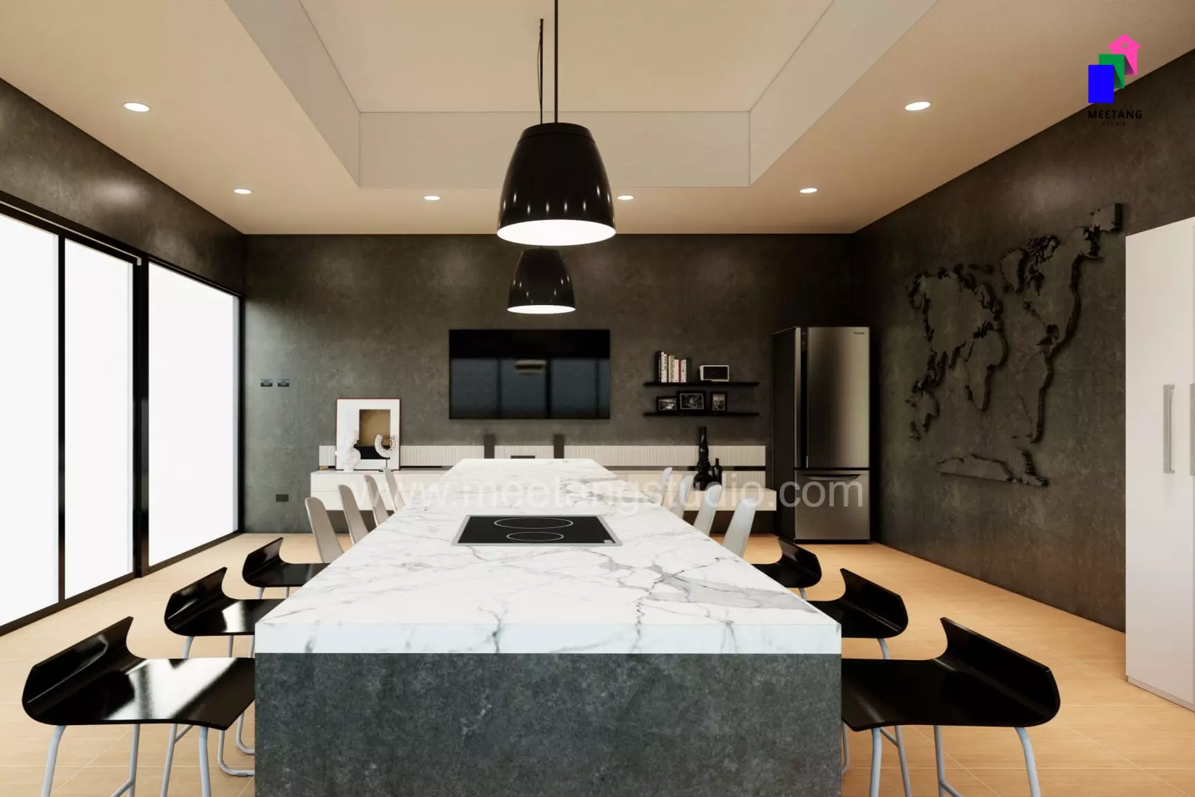 งานออกแบบห้องครัว 3D - MeetangStudio