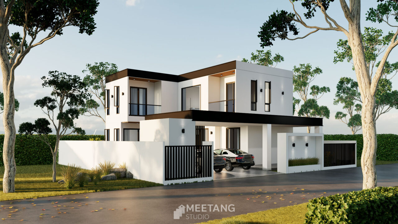 งานออกแบบบ้านพักอาศัย ค.ส.ล. 2 ชั้น - MeetangStudio
