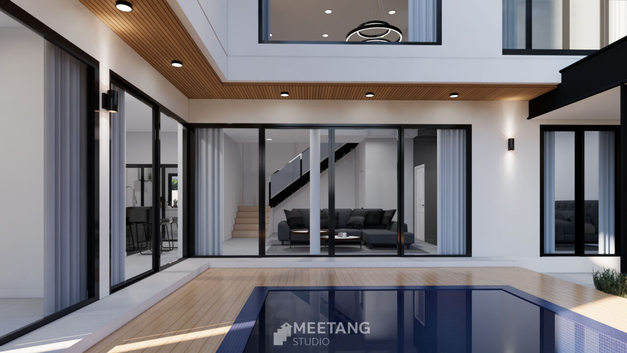 งานออกแบบบ้านพักอาศัย ค.ส.ล. 2 ชั้น - MeetangStudio
