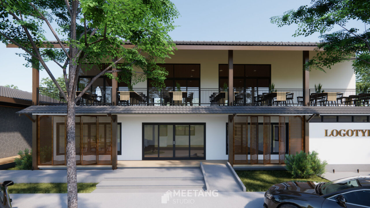 งานออกแบบร้านอาหาร 2 ชั้น 3D - MeetangStudio