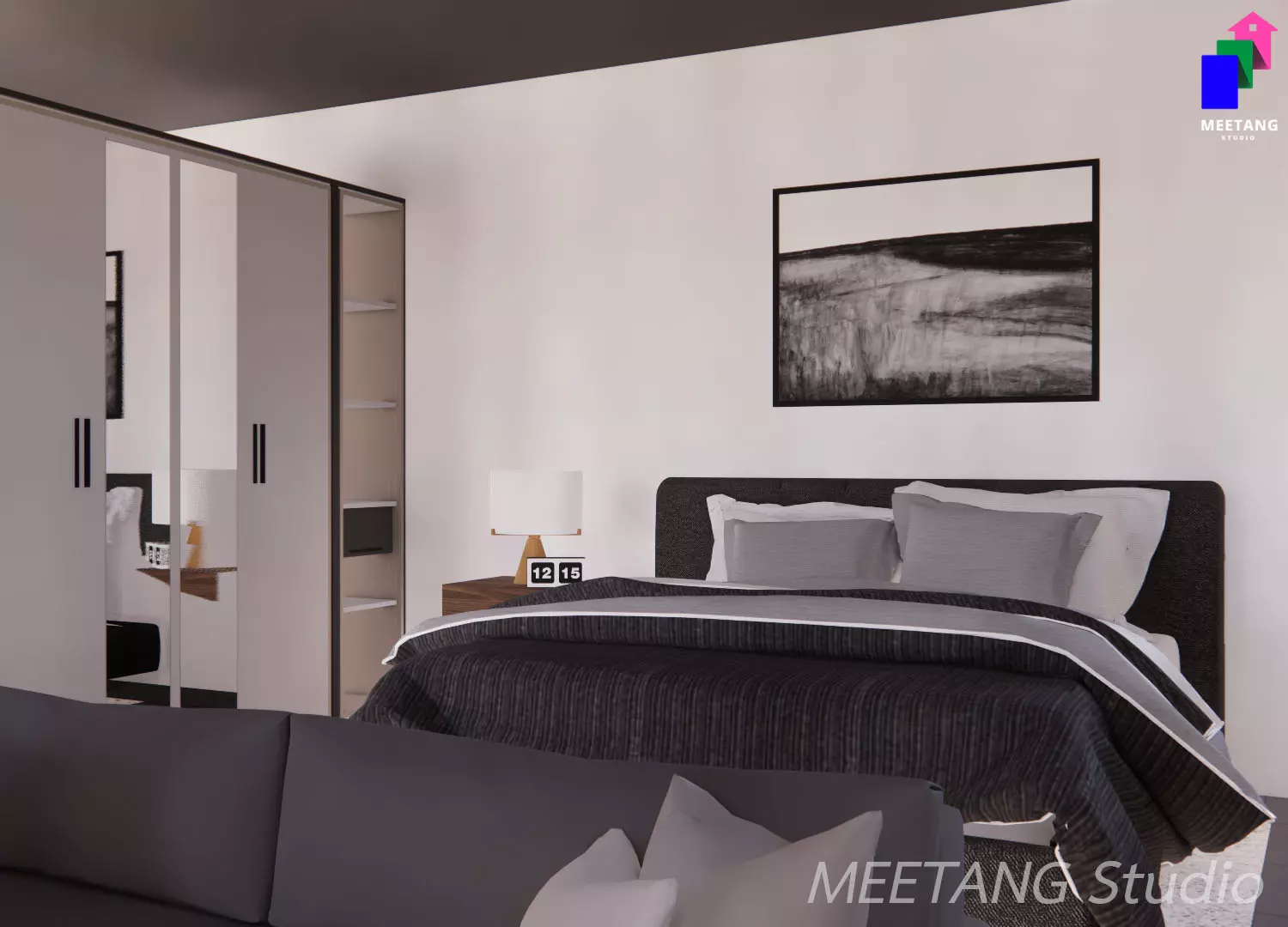 งานออกแบบ ห้องนอน และห้องเล่นเกมส์ 3D - MeetangStudio