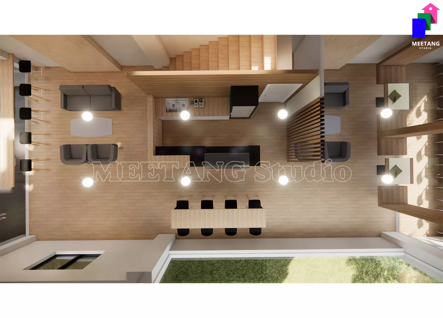 งานออกแบบคาเฟ่งาน 3D - MeetangStudio