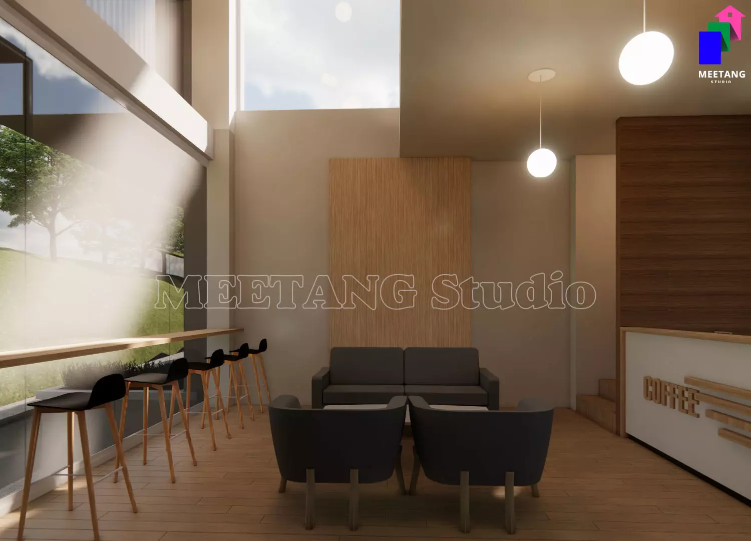 งานออกแบบคาเฟ่งาน 3D - MeetangStudio