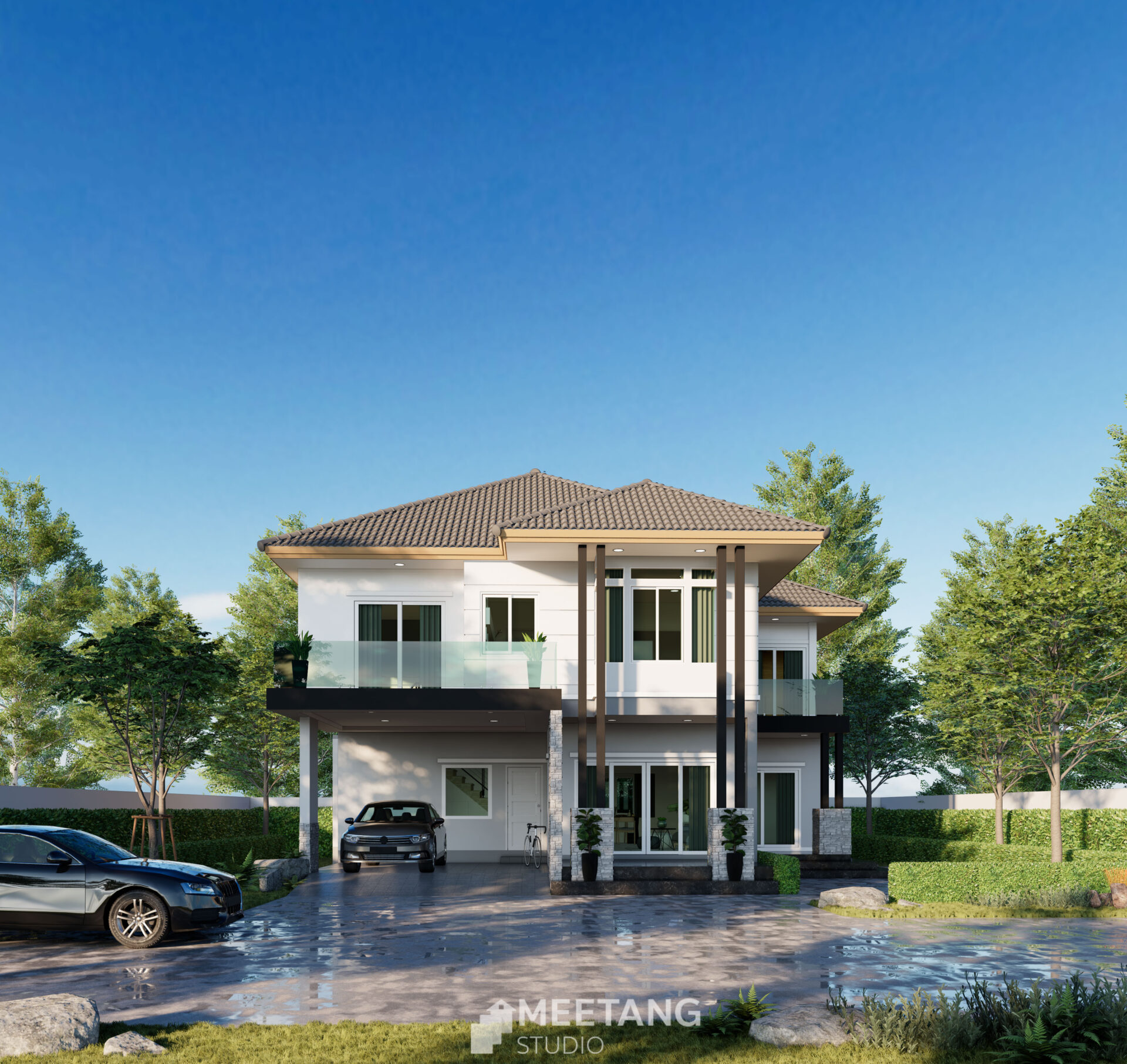 แบบบ้านพักอาศัย ค.ส.ล. 2 ชั้น - MeetangStudio