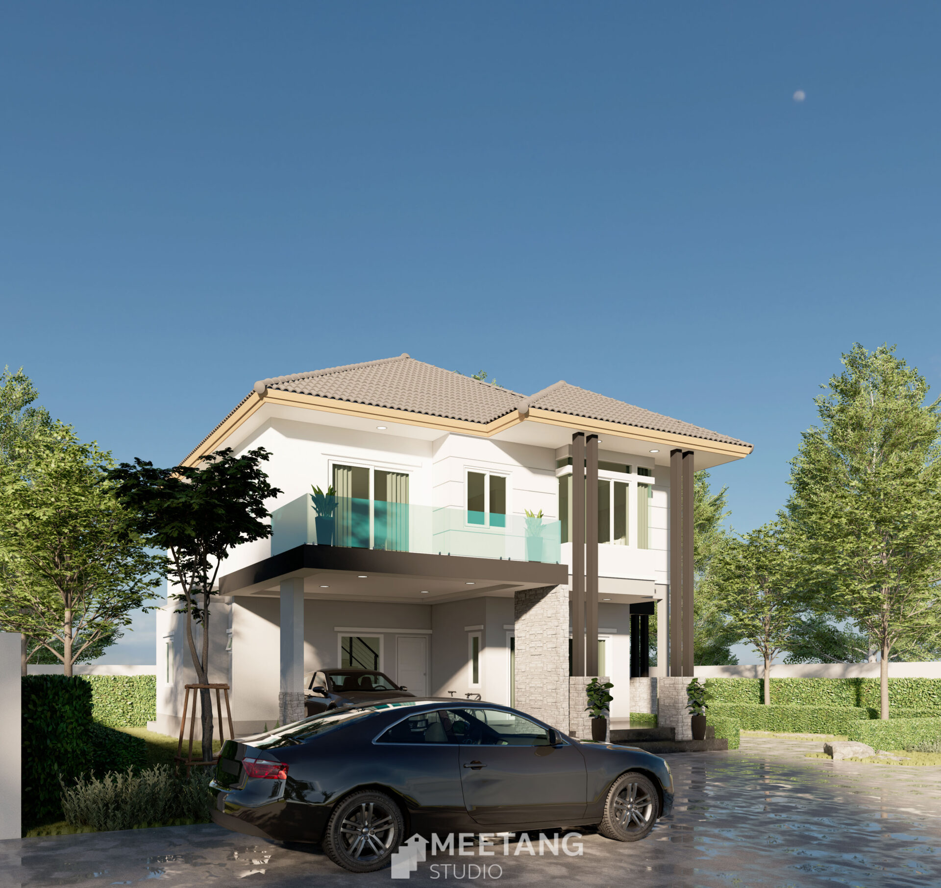 แบบบ้านพักอาศัย ค.ส.ล. 2 ชั้น - MeetangStudio