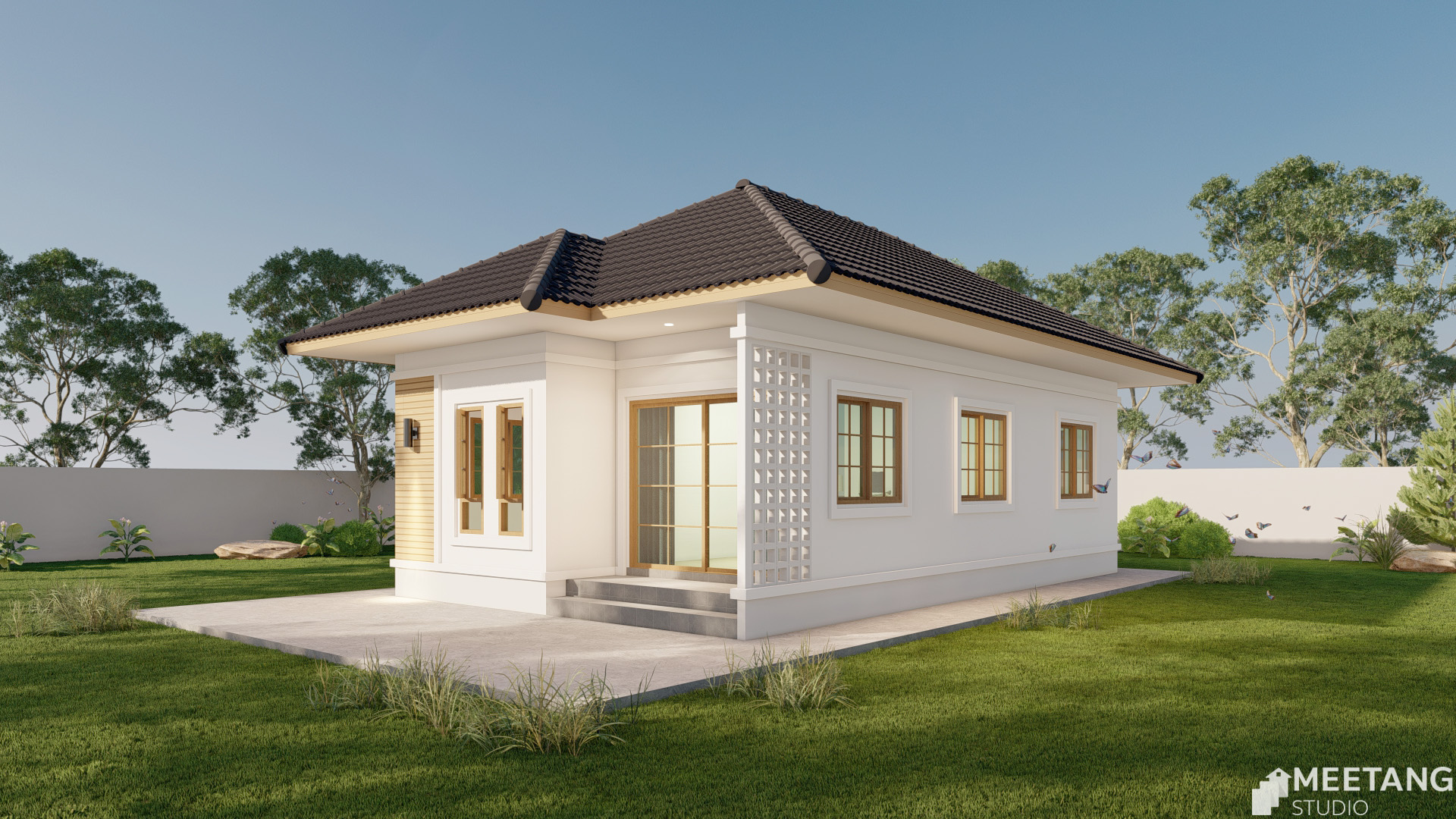 งานออกแบบบ้านพักอาศัย ค.ส.ล. ชั้นเดียว - MeetangStudio